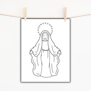 Mary Coloring Page Hail Mary Coloring May Crowning Assumption Our Lady ...