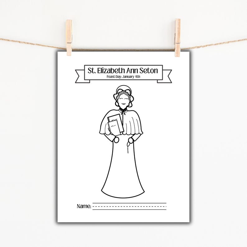St. Elizabeth Ann Seton Coloring Pages Saint Elizabeth Ann Seton Feast ...