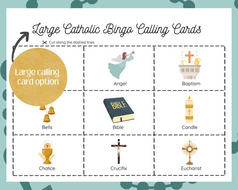 Catholic Bingo Game: 50 Unique Cards, Sunday School Activity (PDF) - Etsy
