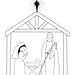 Nativity Scene Coloring Page: Holy Family Christmas (digital Download ...