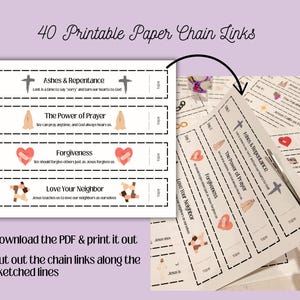 40-day Lent Paper Chain Activity: Reflection Guide (digital Download ...