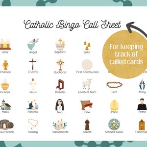 Catholic Bingo Game: 50 Unique Cards, Sunday School Activity (PDF) - Etsy