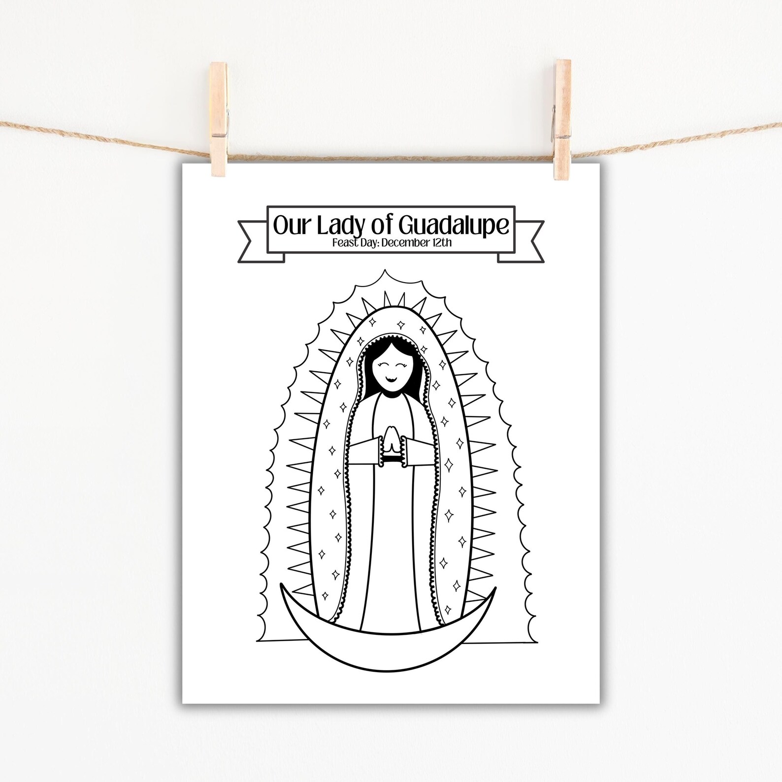 Our Lady of Guadalupe Coloring Pages: St. Juan Diego Craft (printable ...