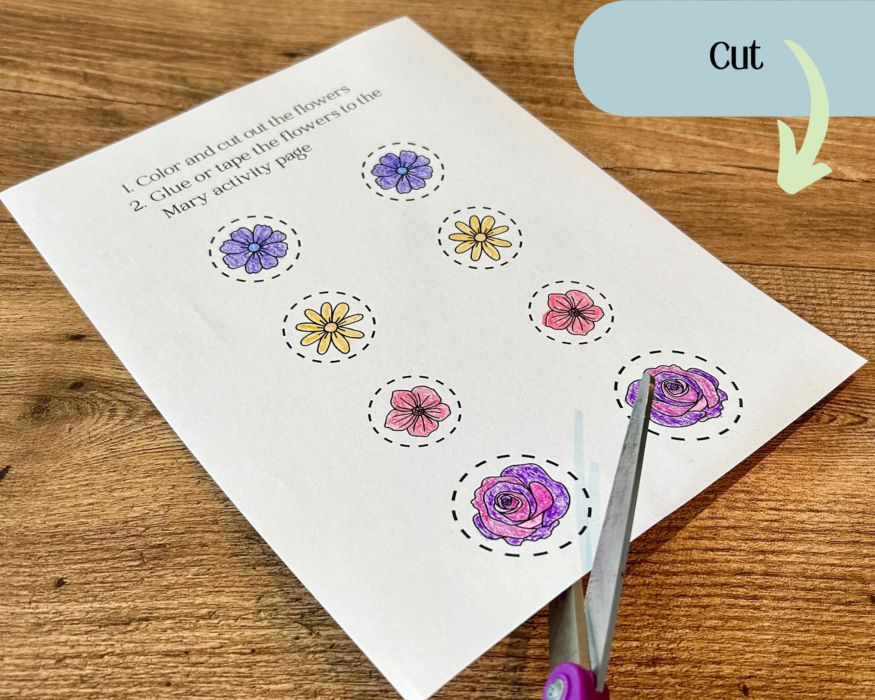 May Crowning Craft: Mary Coloring Page Activity (printable PDF) - Etsy