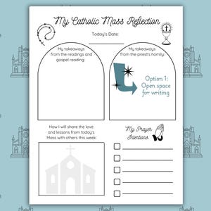 Catholic Mass Reflection Worksheet for Kids (digital Download) - Etsy
