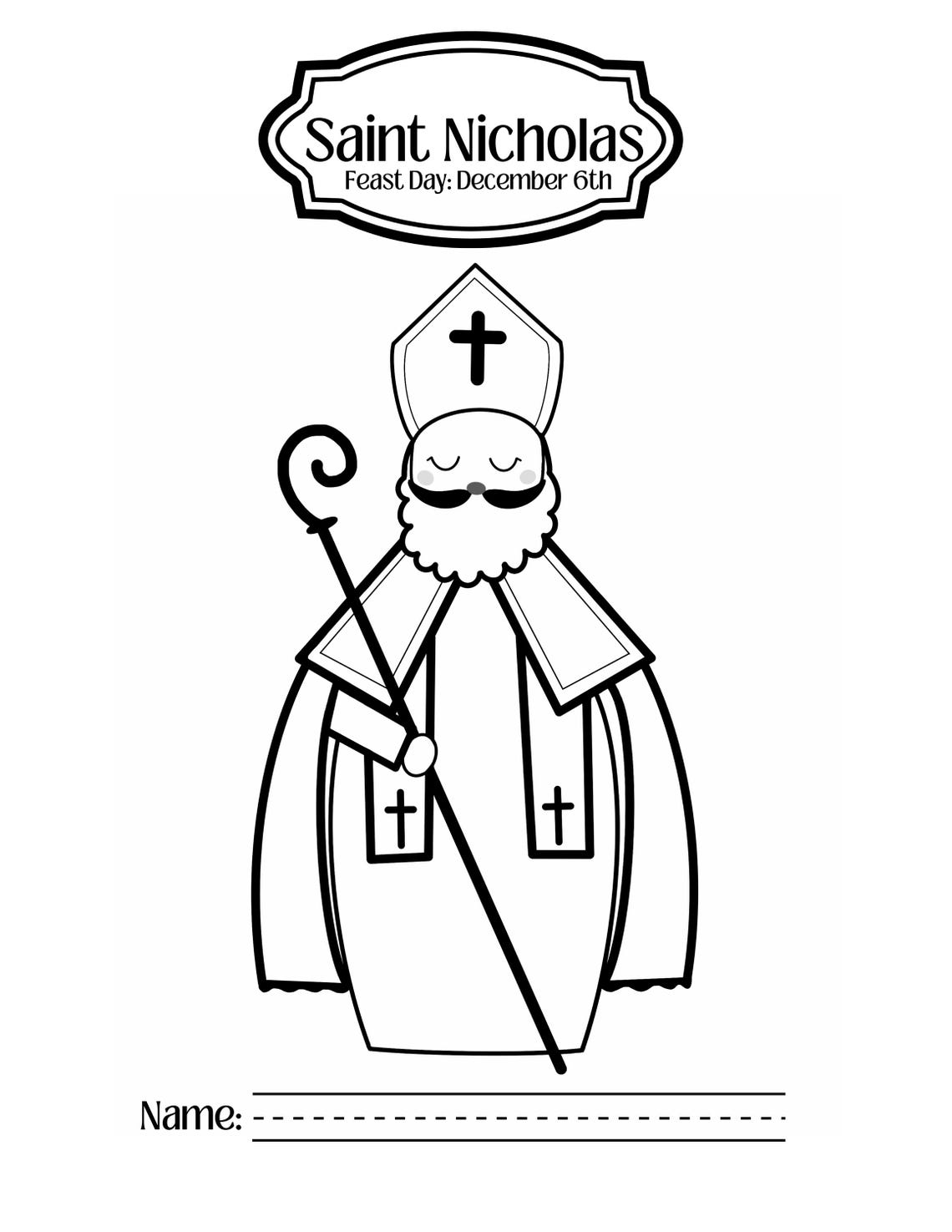 St. Nicholas Coloring Pages - Etsy