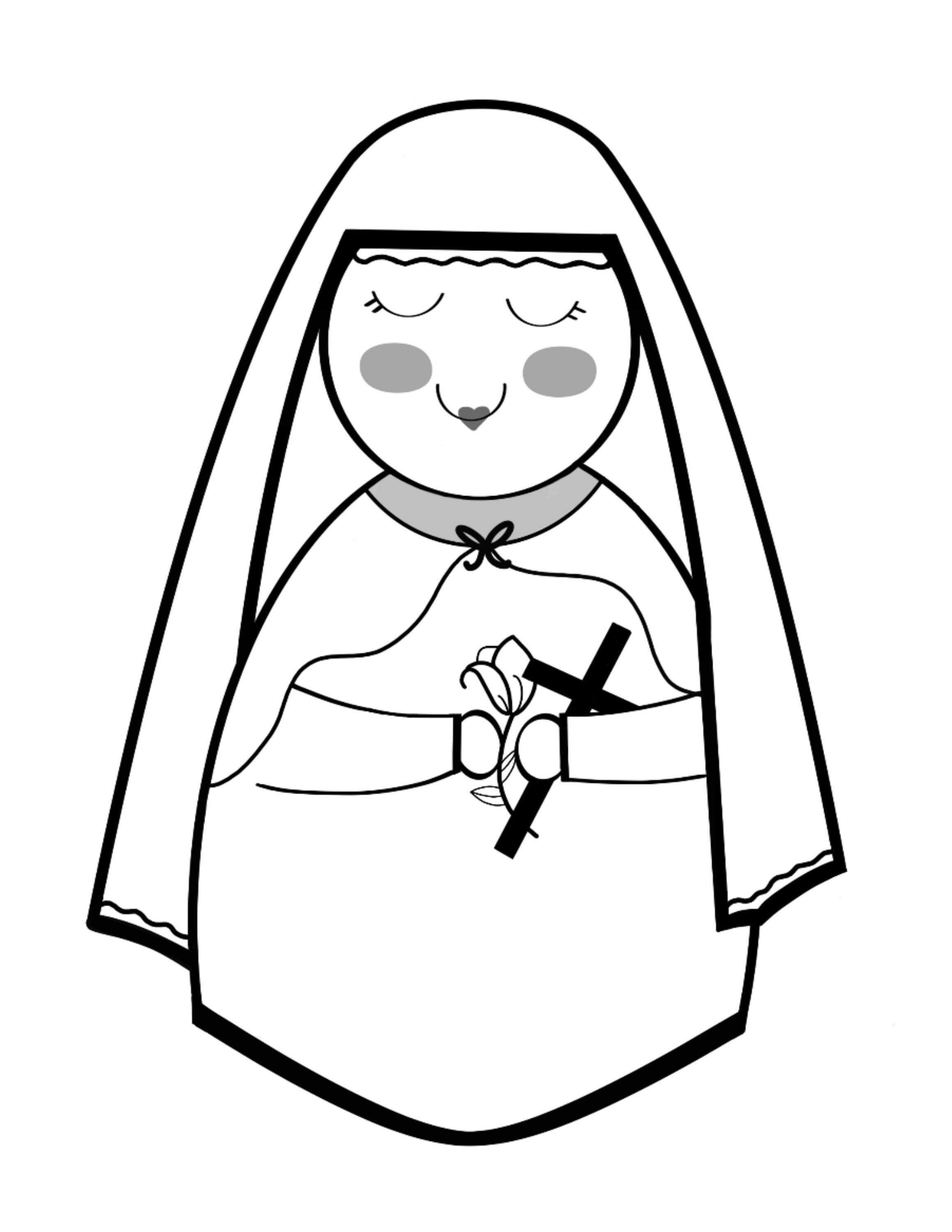 St. Therese of Lisieux Coloring Page: Catholic Saints for Kids ...