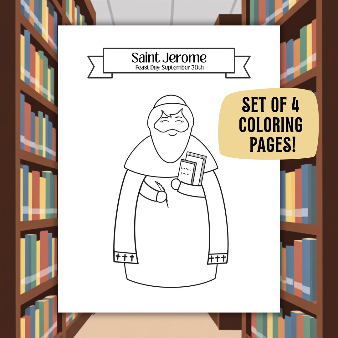 St. Jerome Coloring Pages: Catholic Art (digital Download) Patron Saint ...