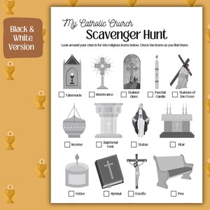 Catholic Church Scavenger Hunt for Kids (PDF) - Etsy