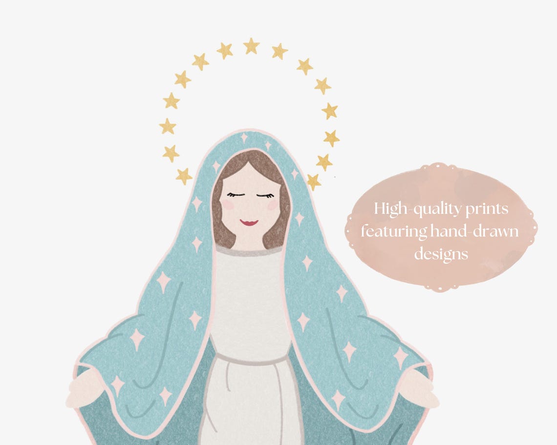 Personalized Patron Saint Illustration: Catholic Kids Gift (digital ...