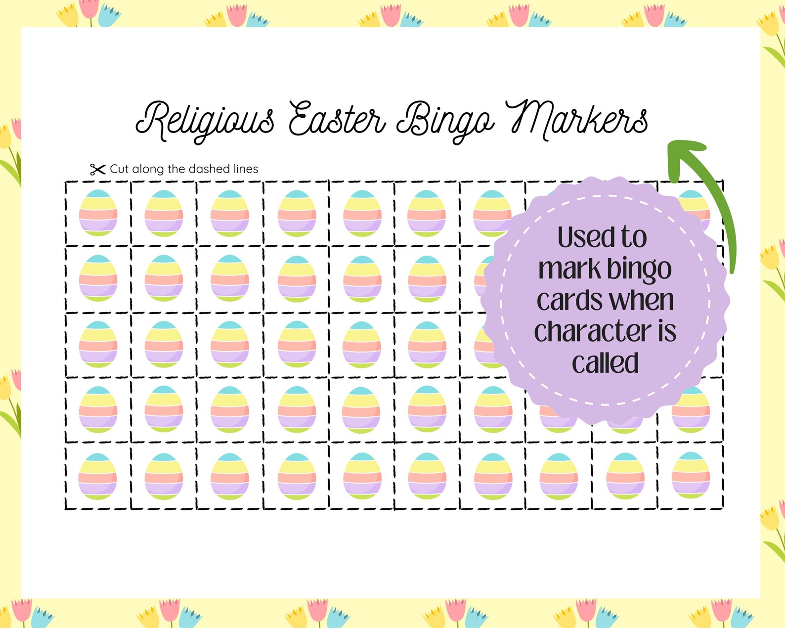 Religious Easter Bingo Game: Christian Kids Activity (digital Download ...