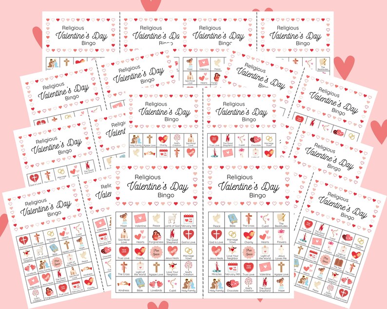 Religious Valentine's Day Bingo Game: Christian Kids Activity (PDF) - Etsy