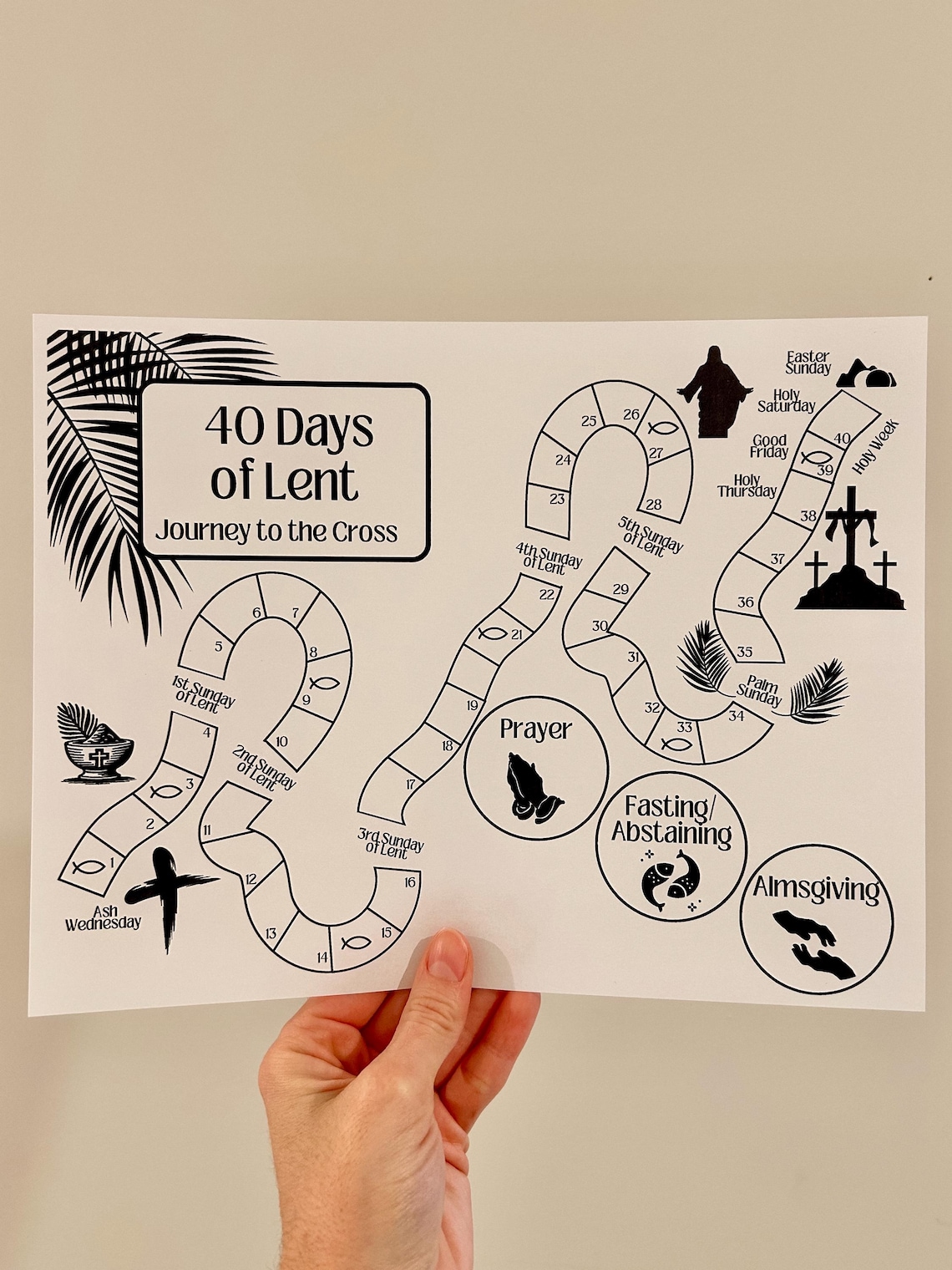 Lent Calendar 40 Days of Lent Countdown Journey to the Cross Activity ...