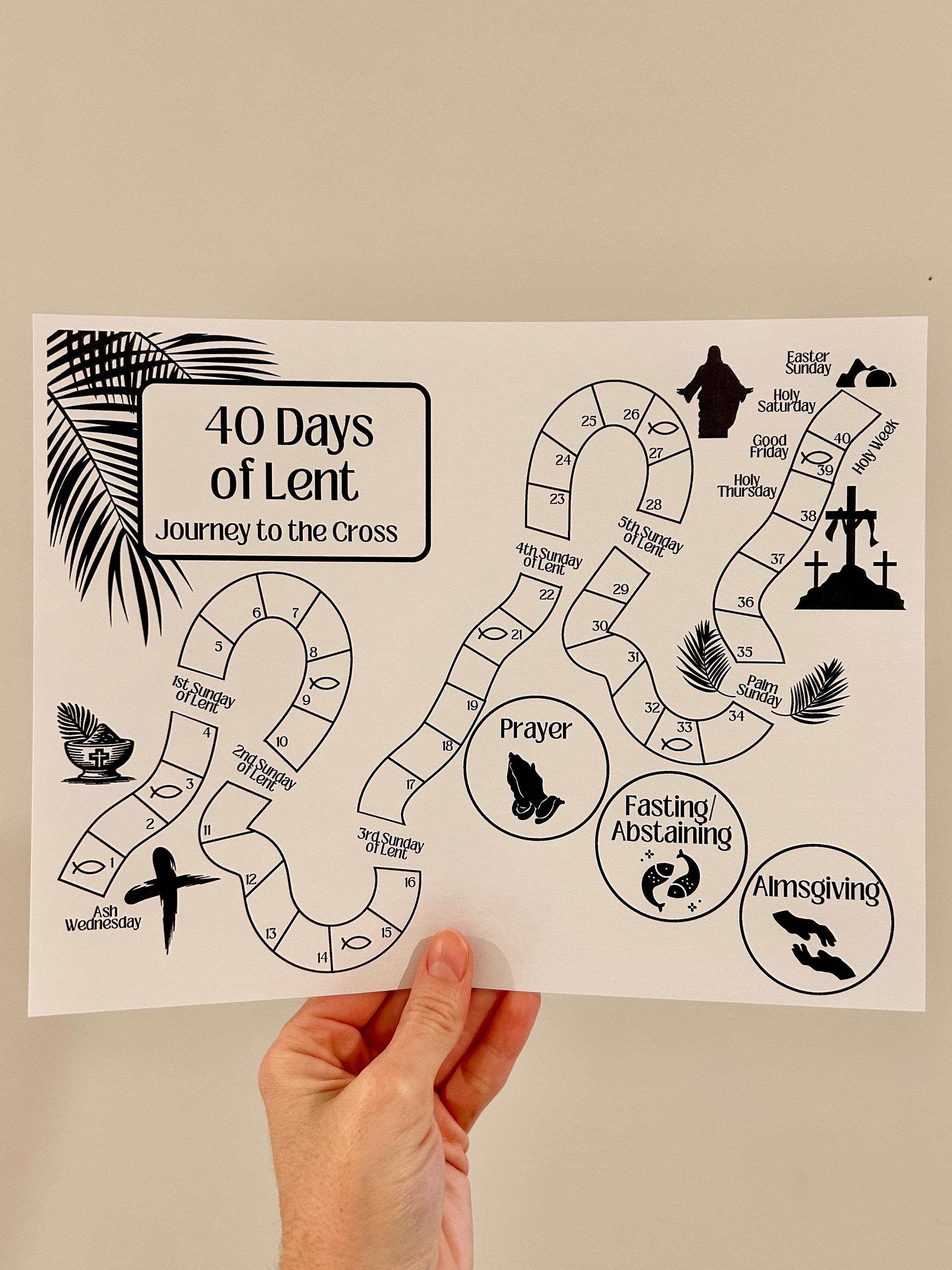 Lent Calendar 40 Days of Lent Countdown Journey to the Cross Activity ...