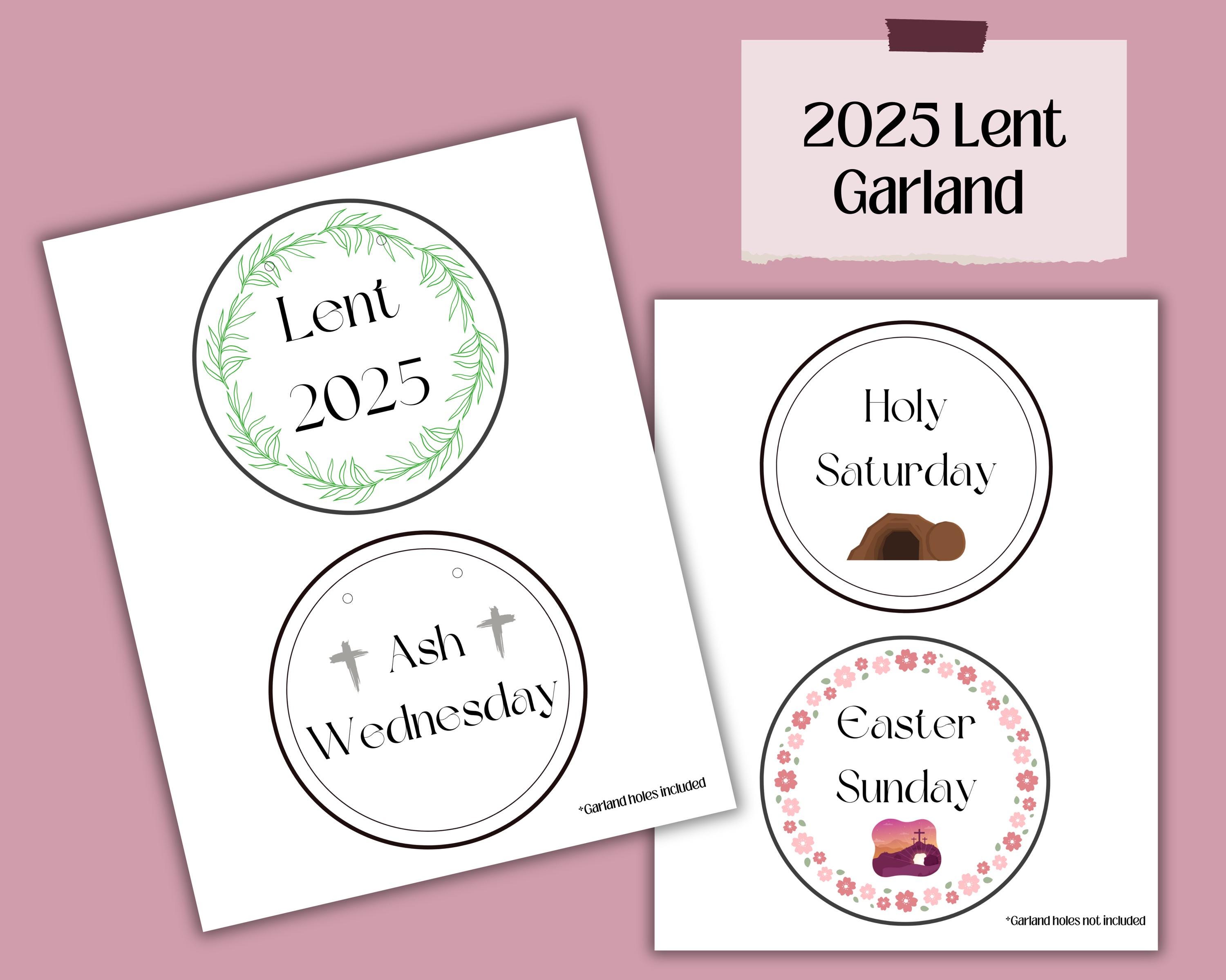2025 Lent Garland Ash Wednesday Activity Lent for Kids Lent Decor Lent ...