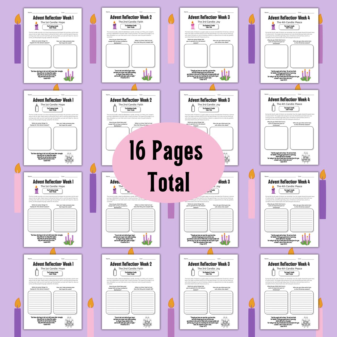 Advent Reflection Packet for Kids (digital Download) - Etsy