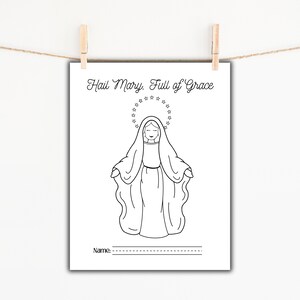 Mary Coloring Page Hail Mary Coloring May Crowning Assumption Our Lady ...
