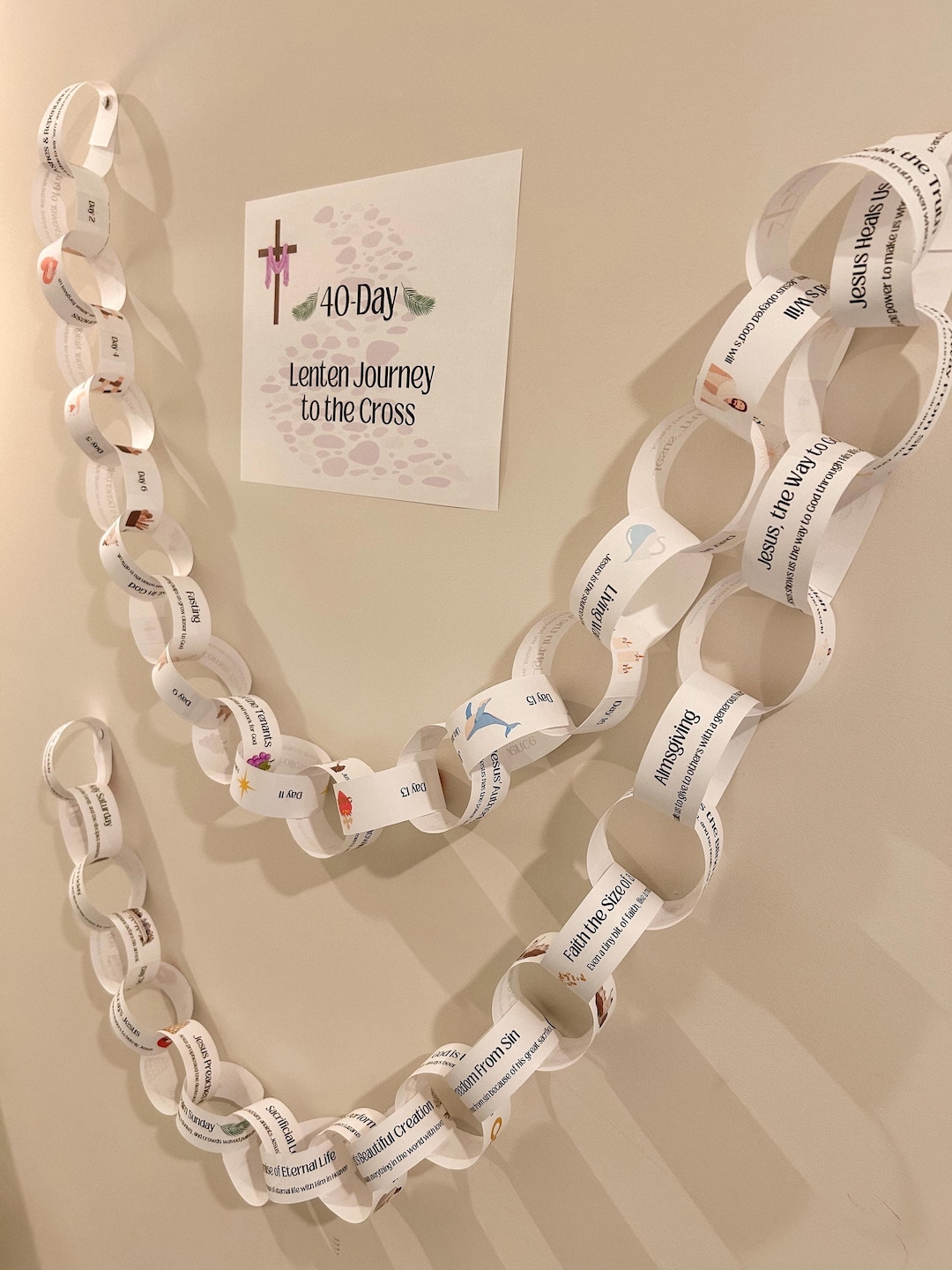 40-day Lent Paper Chain Activity: Reflection Guide (digital Download ...
