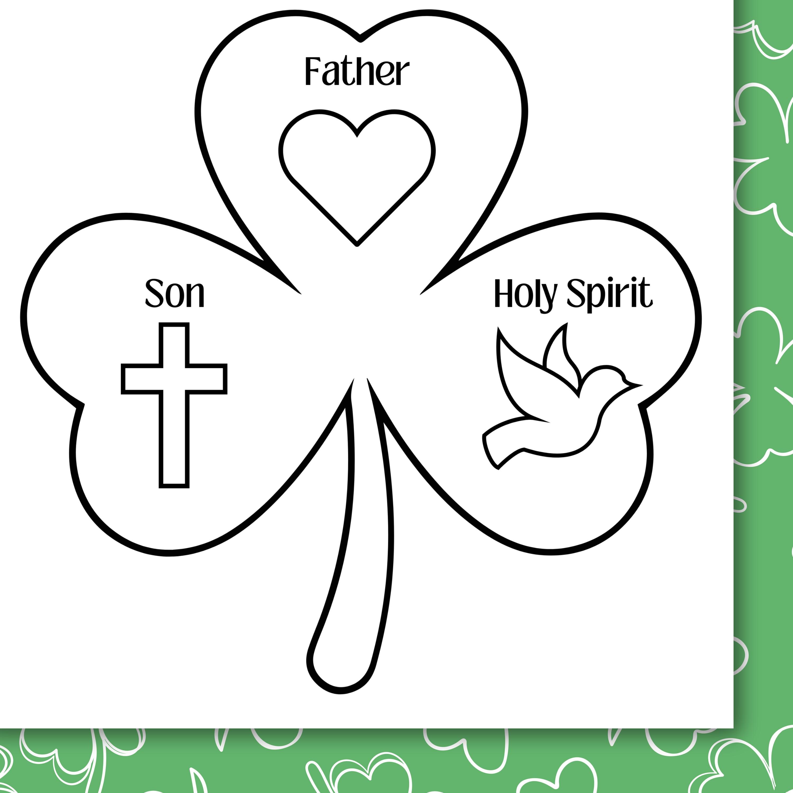 St. Patrick's Day Trinity Shamrock Coloring Page (digital Download) - Etsy