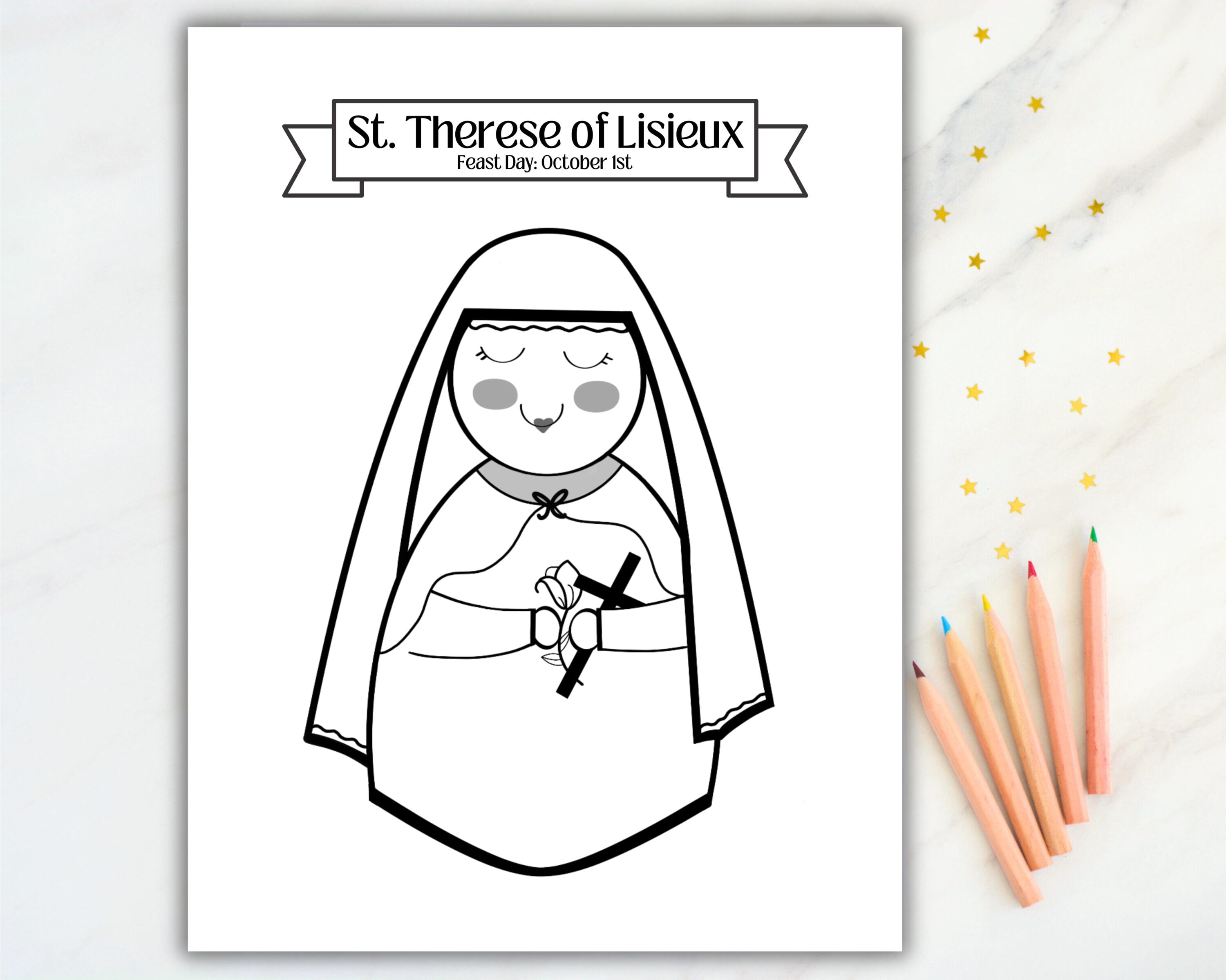 St. Therese of Lisieux Coloring Page Saint Therese Feast Day Saints for ...