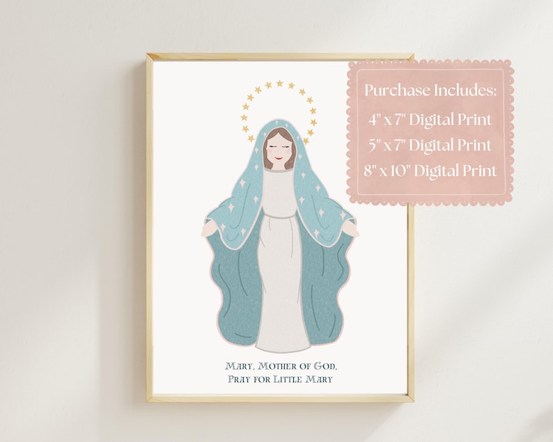Personalized Patron Saint Illustration: Catholic Kids Gift (digital ...