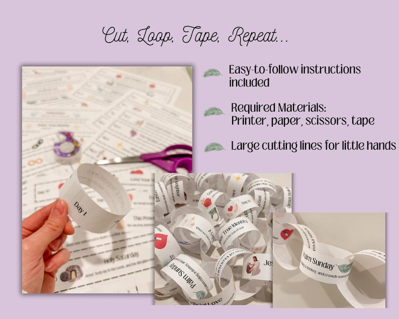 40-day Lent Paper Chain Activity: Reflection Guide (digital Download ...
