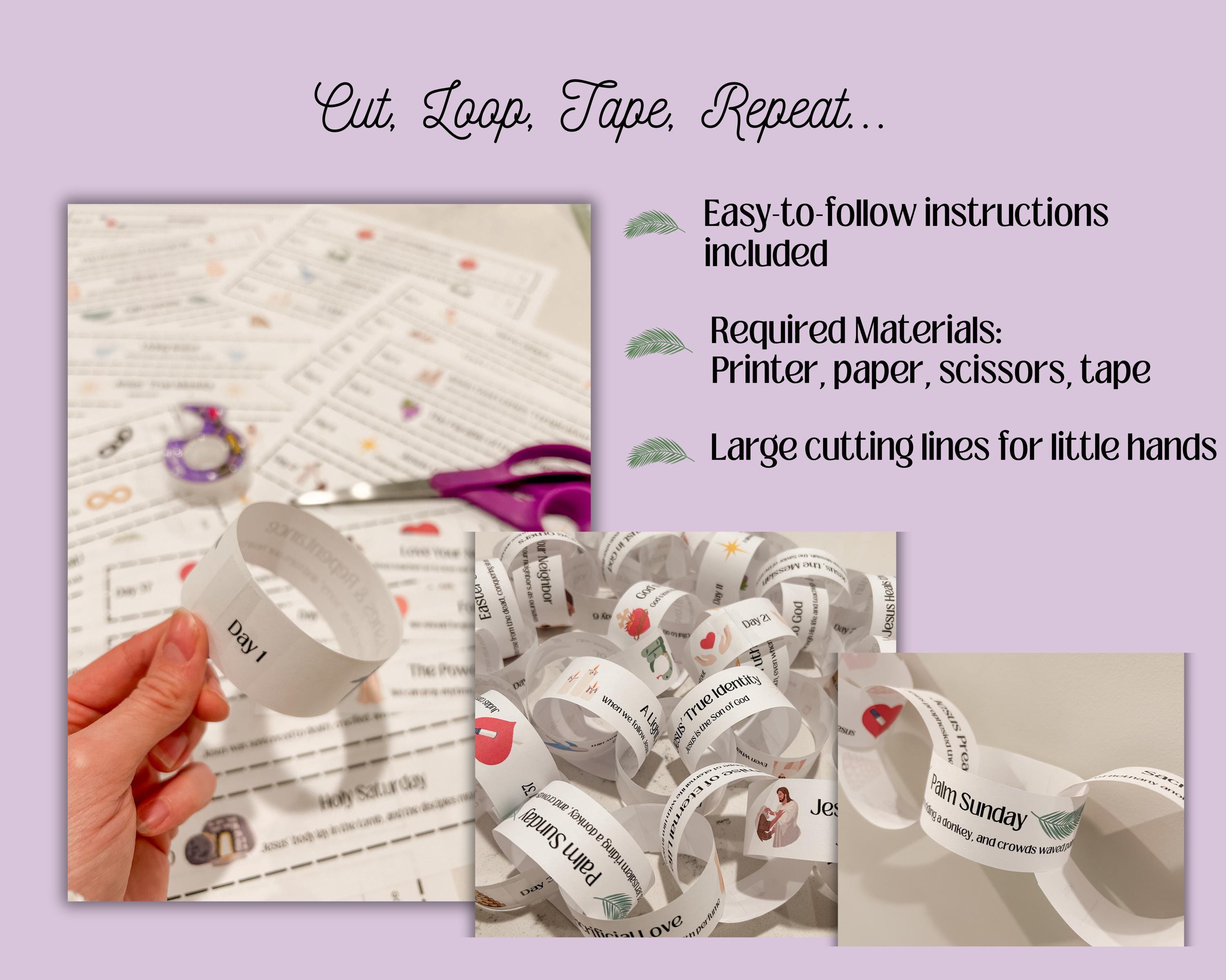 40-day Lent Paper Chain Activity: Reflection Guide (digital Download ...