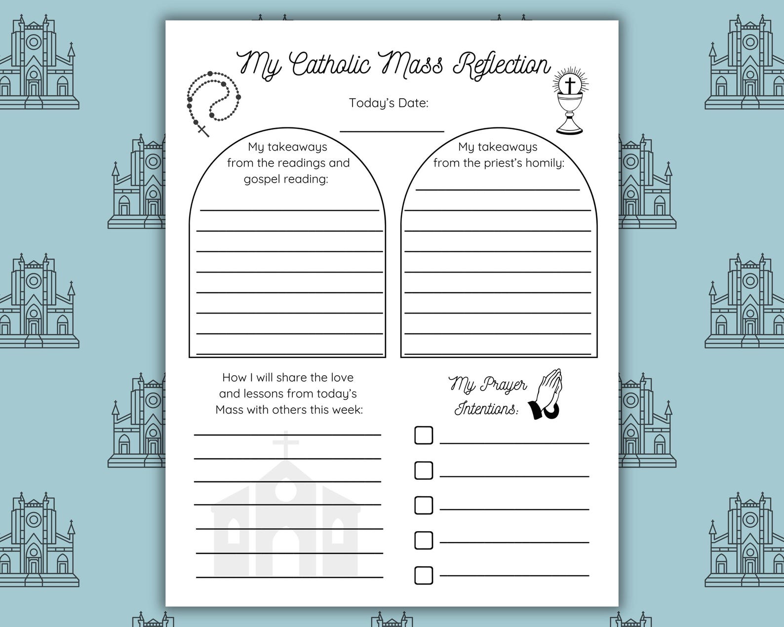 Catholic Mass Reflection Worksheet for Kids (digital Download) - Etsy
