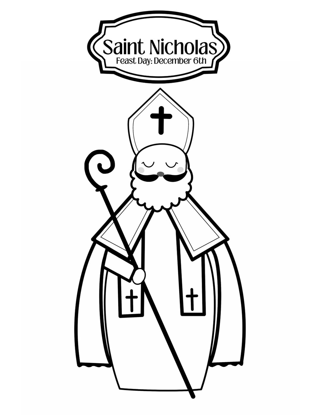 St. Nicholas Coloring Pages - Etsy