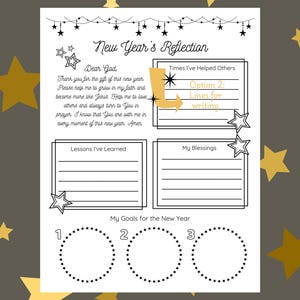 Christian New Year's Reflection Worksheet: Kids' Goals & Prayer (PDF Download) - Etsy