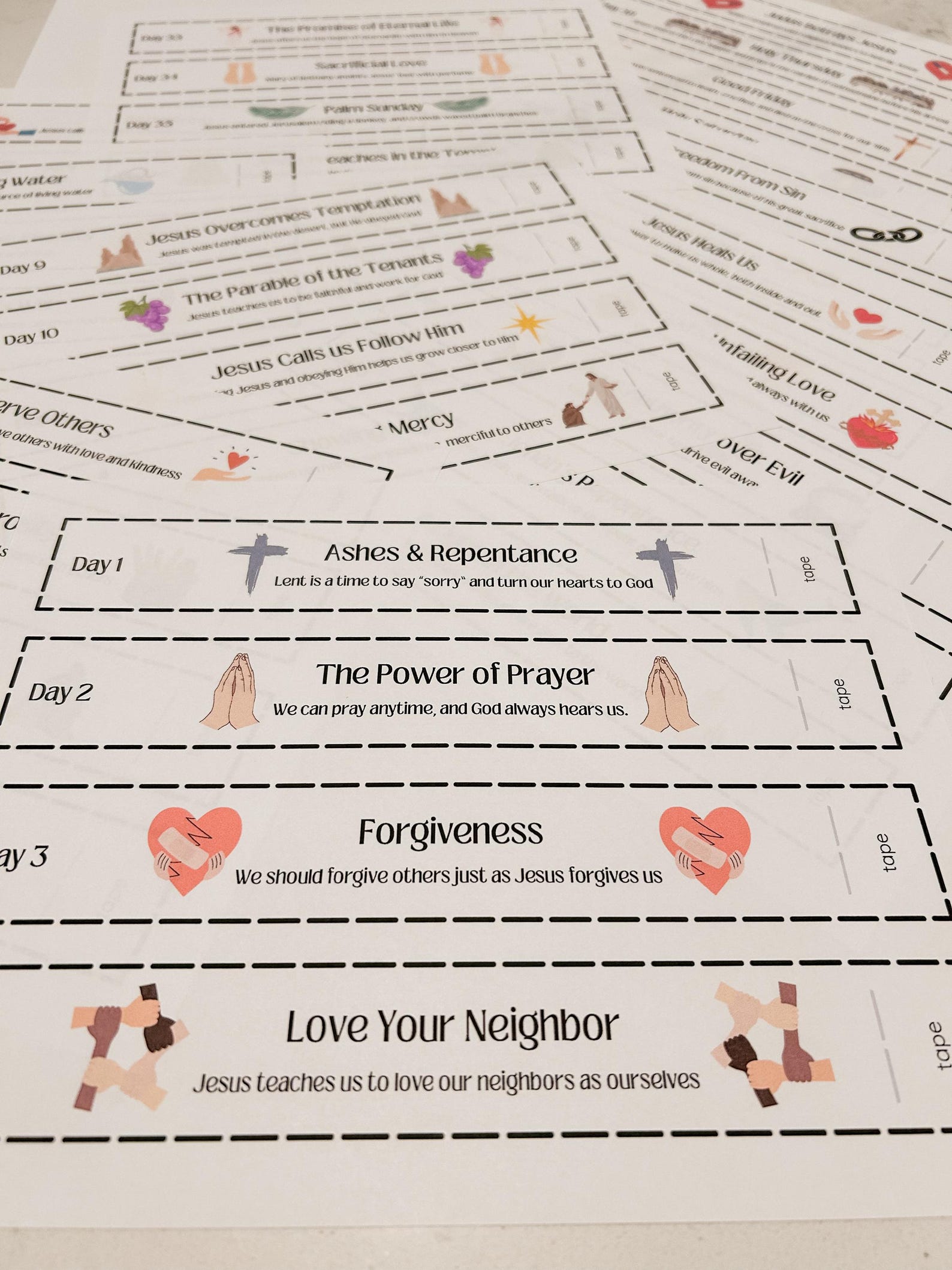 40-day Lent Paper Chain Activity: Reflection Guide (digital Download ...