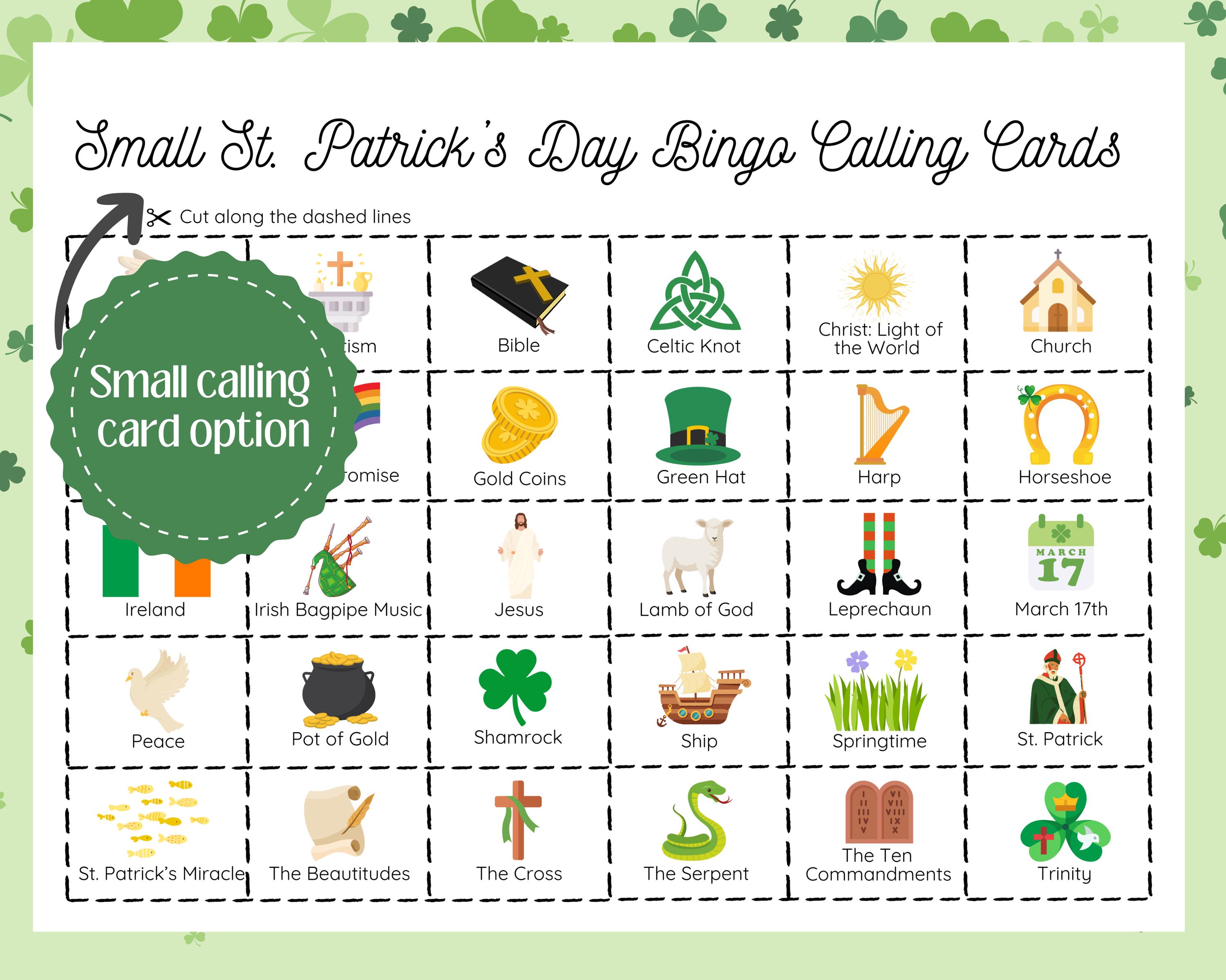 Religious St. Patrick's Day Bingo Game: Christian Activity (PDF) - Etsy