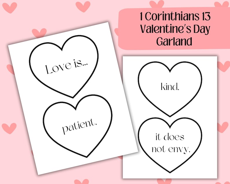 Love is Patient Garland: Christian Valentine's Craft (digital Download ...