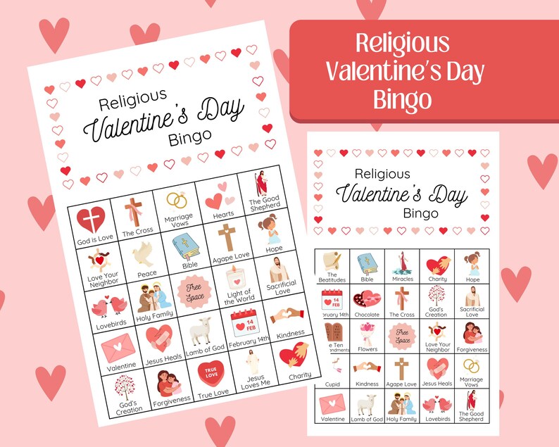 Religious Valentine's Day Bingo Game: Christian Kids Activity (PDF) - Etsy