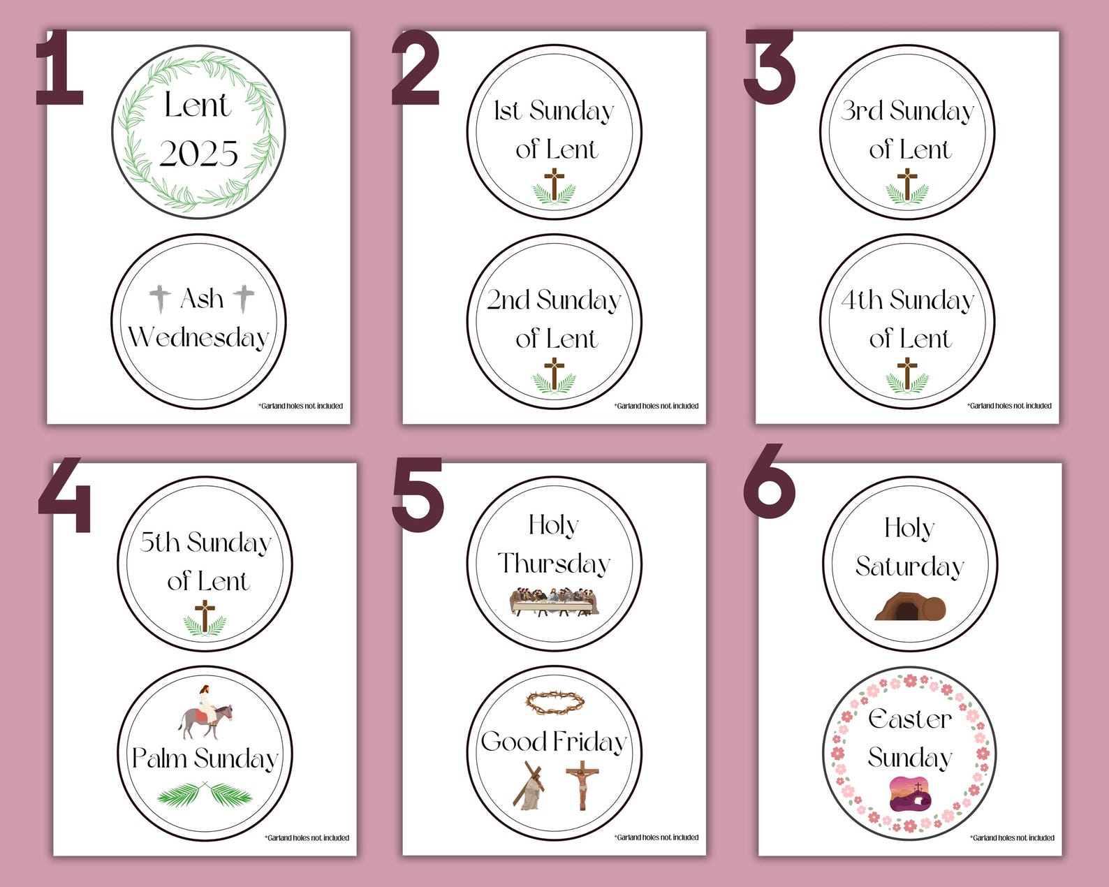 2025 Lent Garland: Ash Wednesday Activity, Christian Decor (digital ...