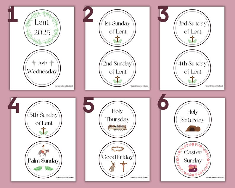 2025 Lent Garland: Ash Wednesday Activity, Christian Decor (digital ...