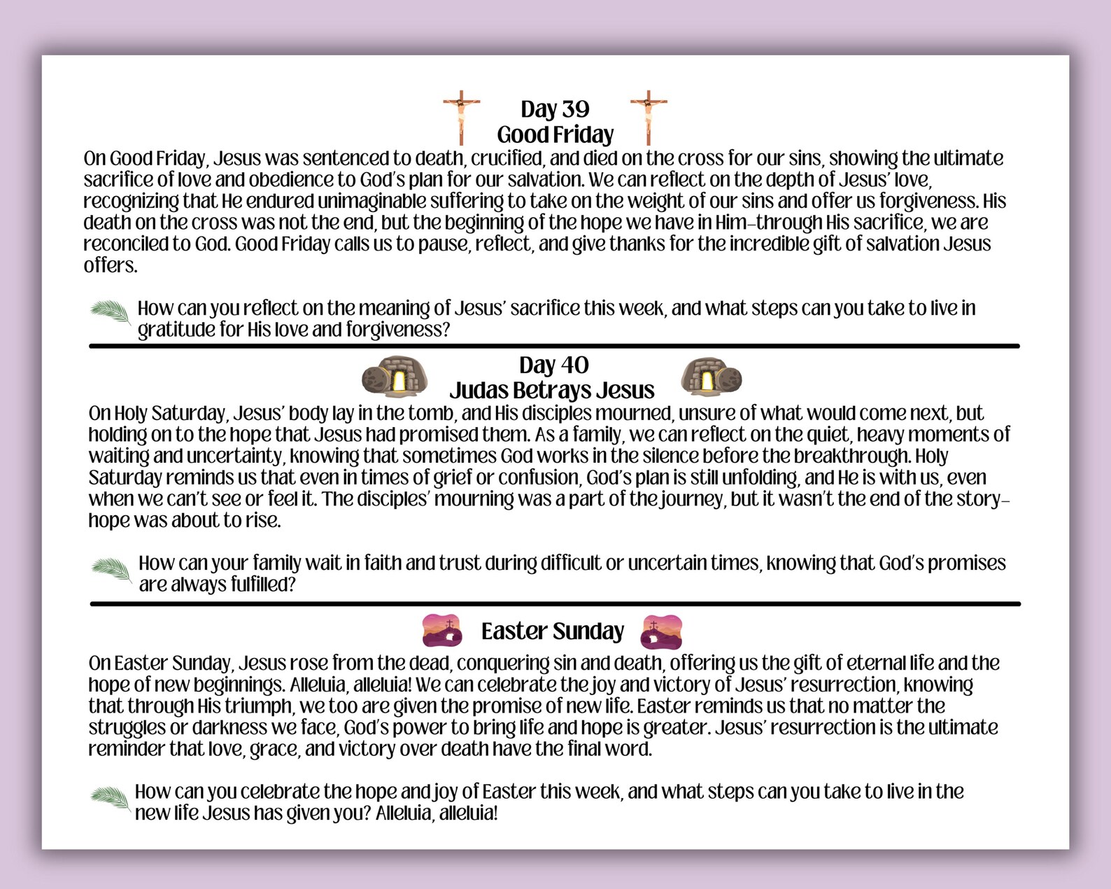 40-day Lent Paper Chain Activity: Reflection Guide (digital Download ...