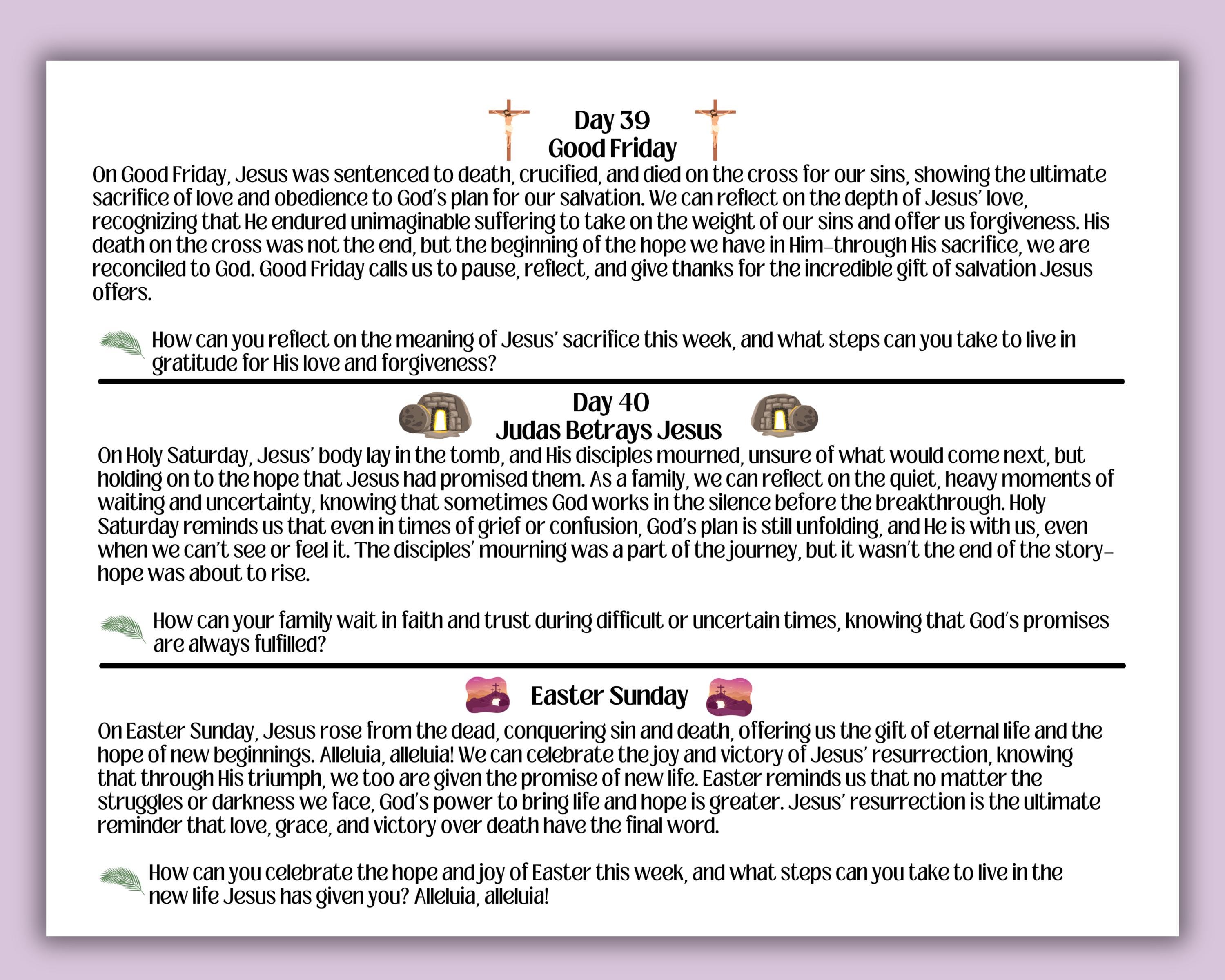 40-day Lent Paper Chain Activity: Reflection Guide (digital Download ...
