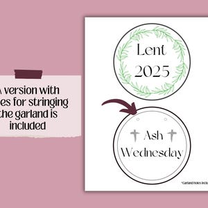 2025 Lent Garland: Ash Wednesday Activity, Christian Decor (digital ...