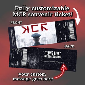My Chemical Romance the Black Parade Tour 2025 / 2026 Souvenir Ticket ...