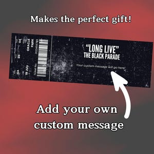 My Chemical Romance the Black Parade Tour 2025 / 2026 Souvenir Ticket ...