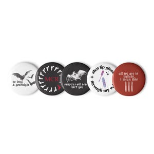 MCR Pin Buttons Set | Emo Pins - Version One | My Chemical Romance ...