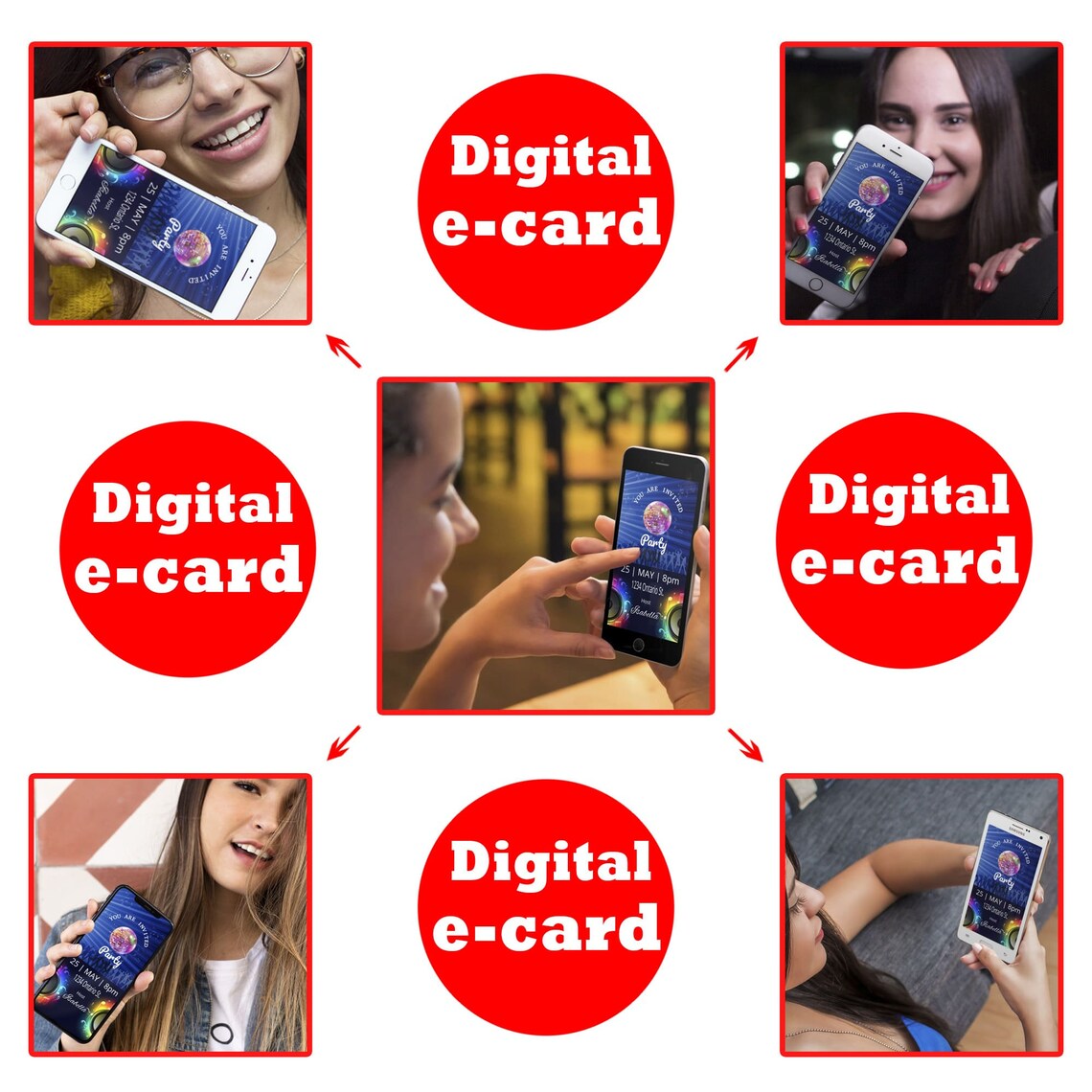 Party Digital E-card Template for Letter Greeting Invite - Etsy