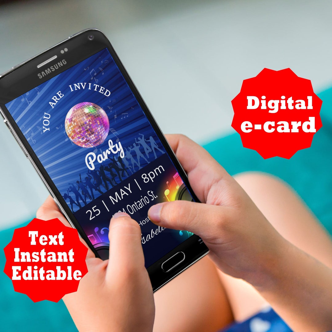 Party Digital E-card Template for Letter Greeting Invite - Etsy
