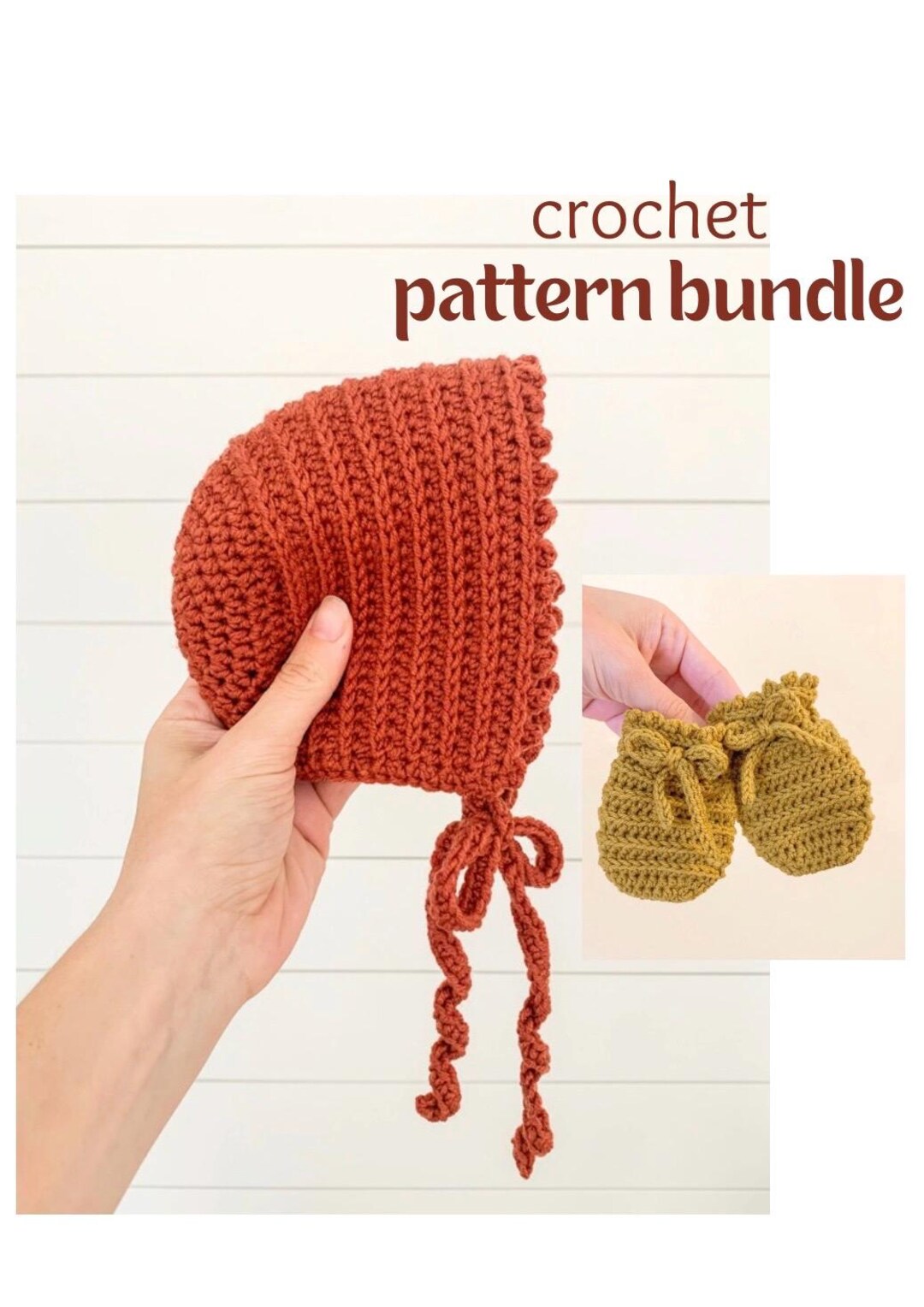 CROCHET PATTERN BUNDLE // the Augie Baby Bundle // Matching Bonnet and ...