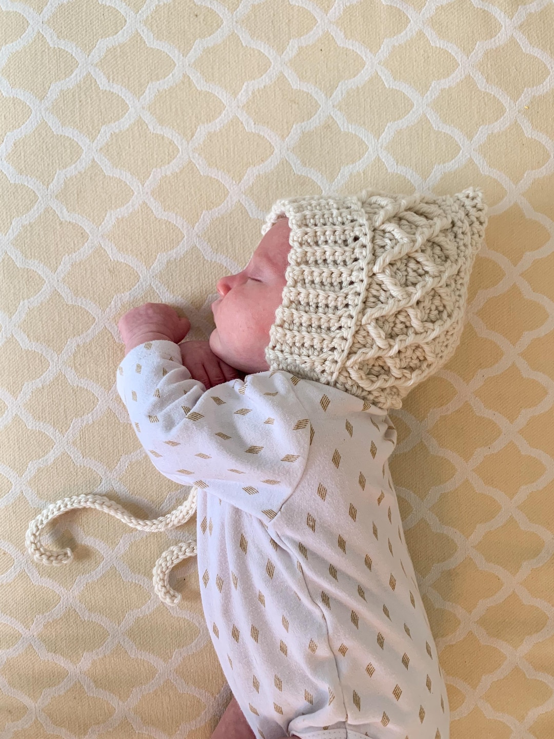 Lattice Pixie Bonnet // Crocheted Baby Bonnet // Handmade Bonnet ...