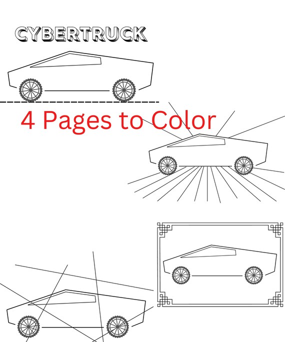 Printable DIY Tesla Cybertruck Coloring Book V2 Tesla - Etsy