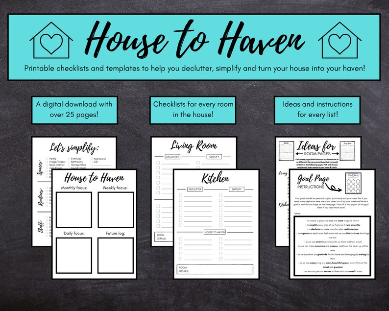 House to Haven Home Notebook Printable Downloads - Etsy