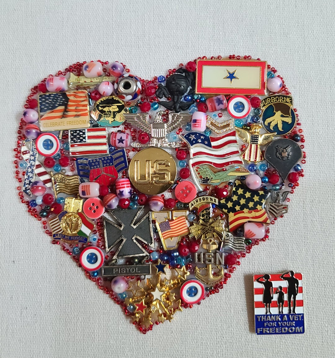 Veterans Heart 8x8 Inch Shadowbox. Show Your Support of Our - Etsy