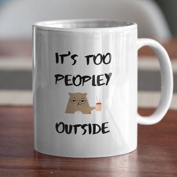 Mug With Too Peopley and Cat - Etsy